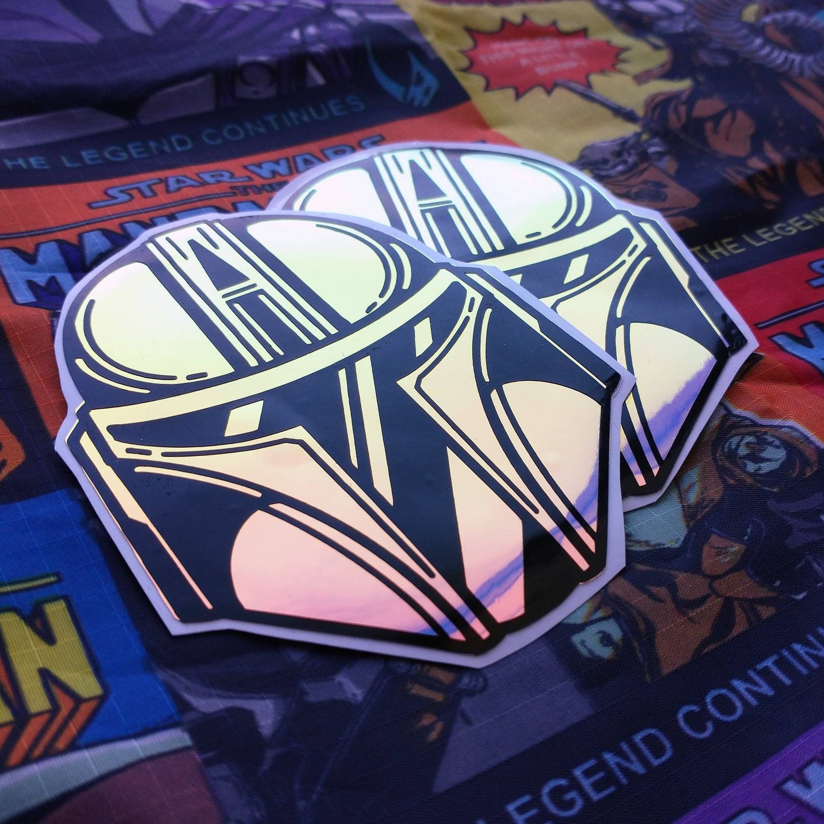 Holographic Mando Vinyl Decal - Etsy