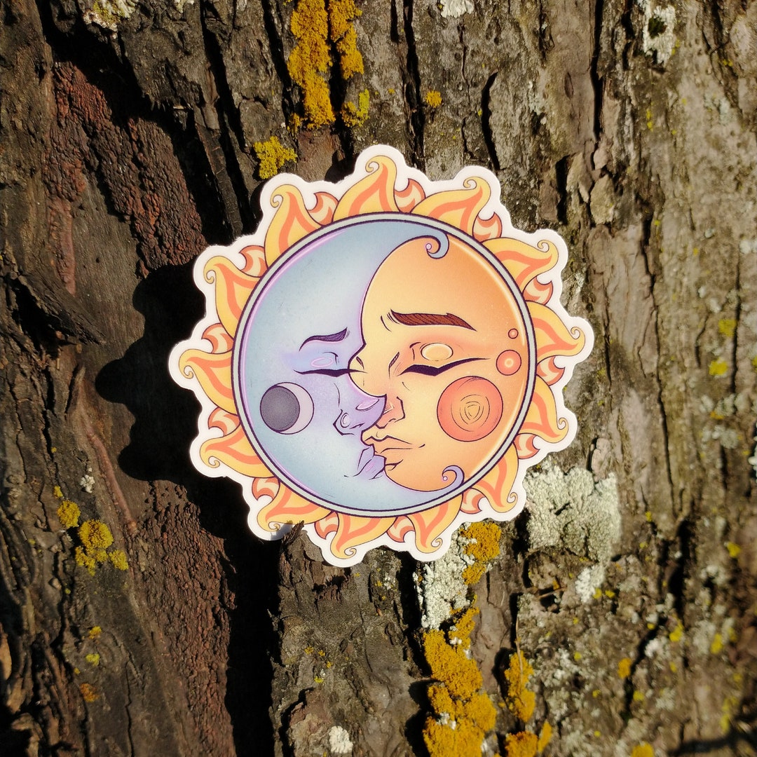 Classic Sun and Moon Sticker - Etsy