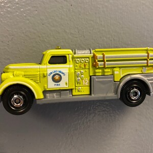 Vintage Fire Truck Magnet – Matchbox Fire Engine Gift, Firefighter ...