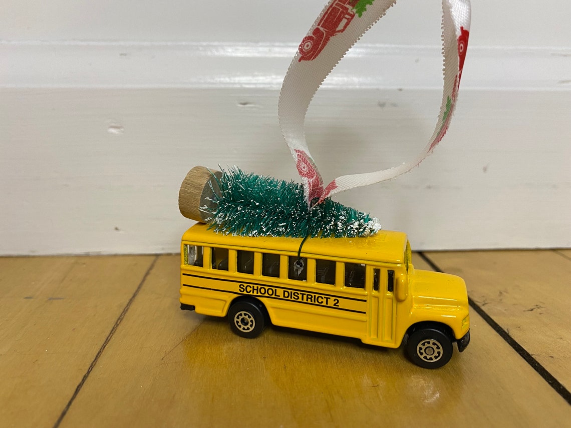 School Bus Diecast Christmas Tree Ornament School Bus Driver - Etsy