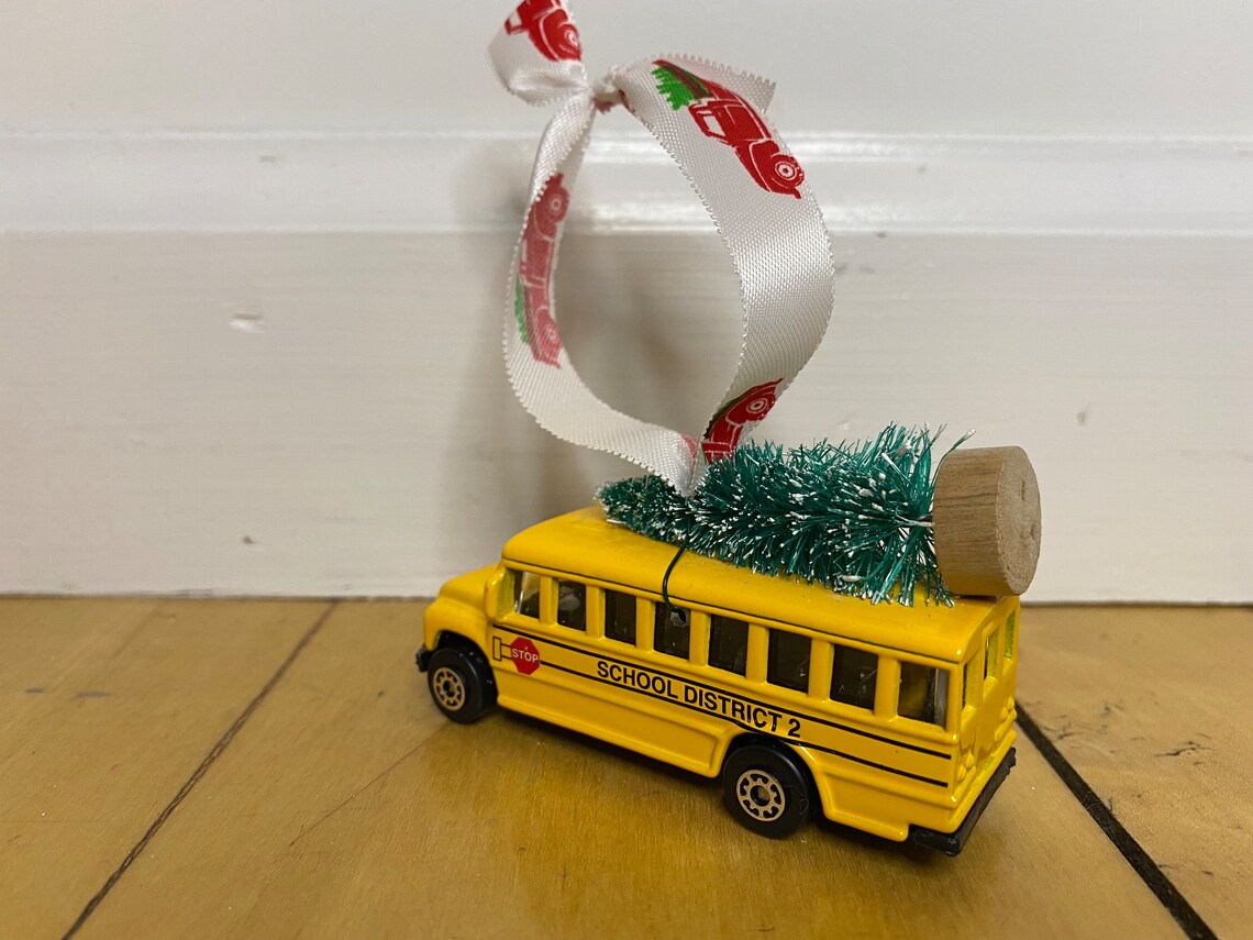 School Bus Diecast Christmas Tree Ornament School Bus Driver - Etsy