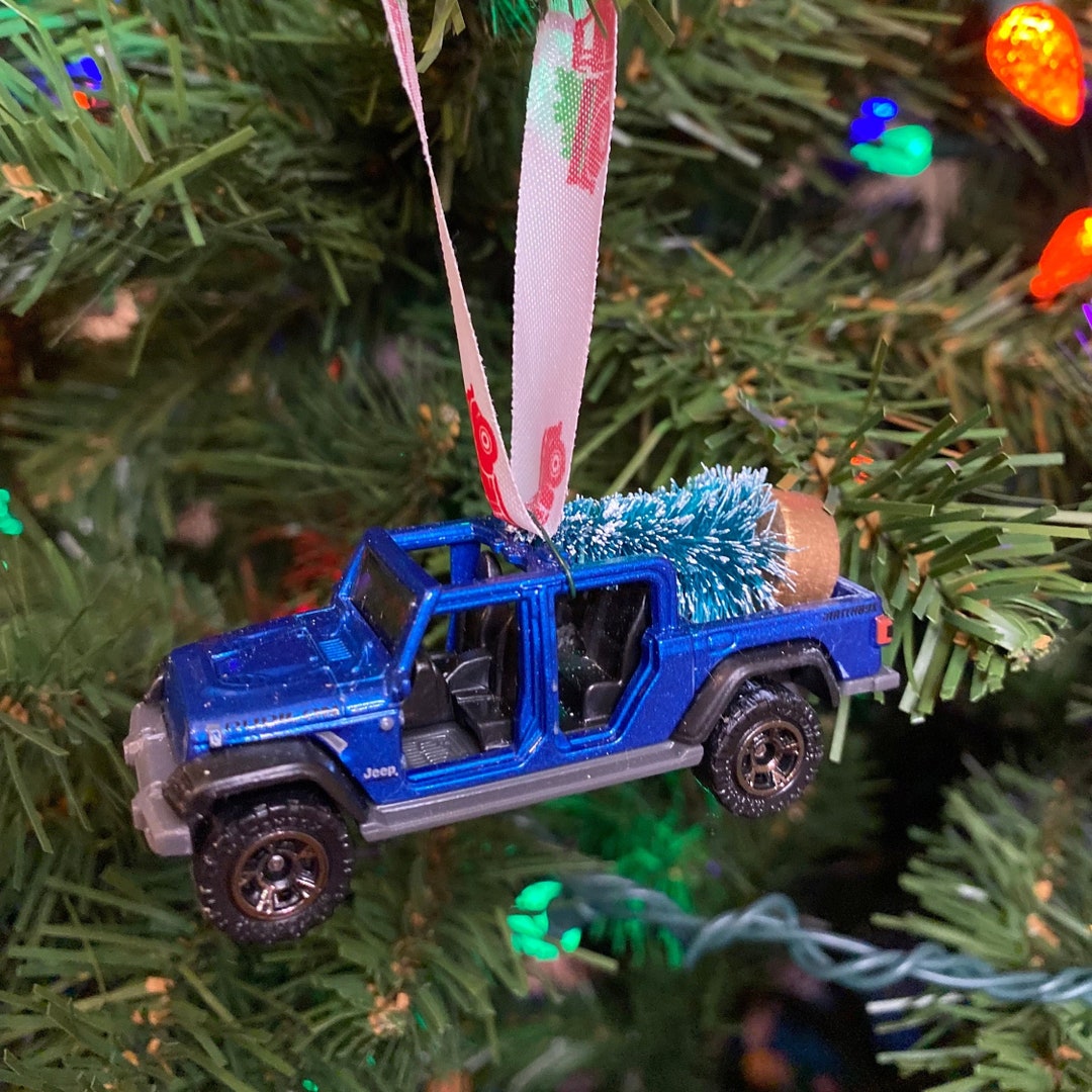 Custom Jeep Gladiator Matchbox Christmas Ornament, Jeep With Christmas ...