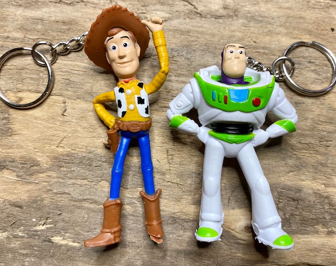 Handmade Up-cycled Toy Story Keychain, YOUR CHOICE Buzz Lightyear or ...