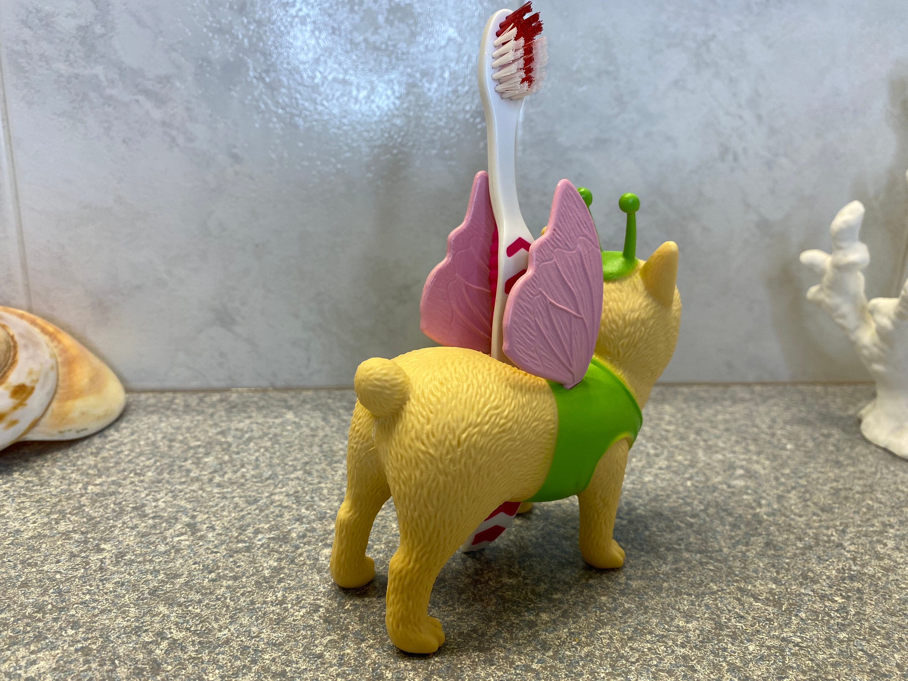 Butterfly Bulldog Toothbrush Holder, Bulldog in Butterfly Costume, LAST ...