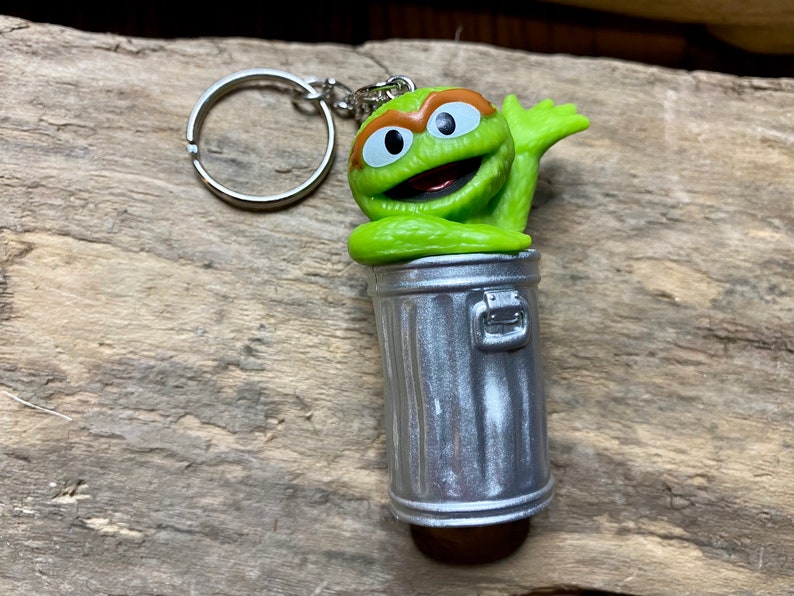Upcycled Sesame Street Keychains, choose One, Elmo, Oscar the Grouch ...