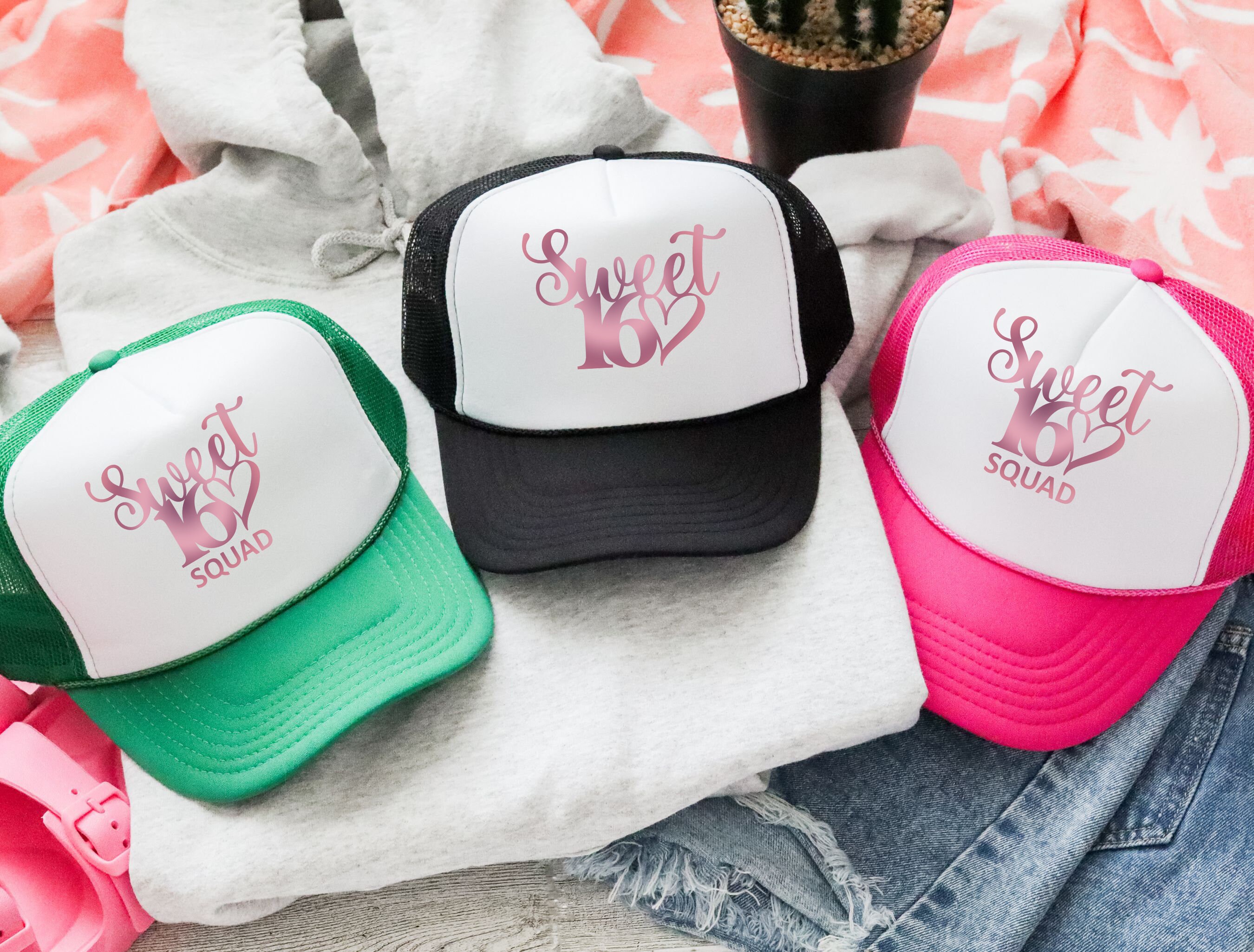 Sweet 16 Trucker Hat: Personalized 16th Birthday Party Cap - Etsy