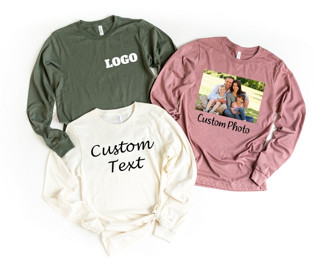 Custom Long Sleeve Shirt,custom Long Sleeve Photo,custom Long Sleeve ...