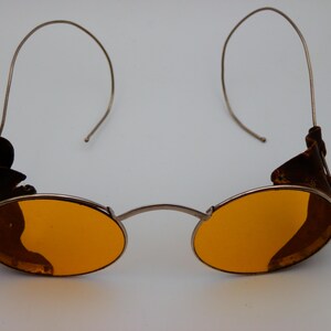 Vintage 1920's WILLSON Motorcycle GOGGLES Sunglasses Leather Side ...