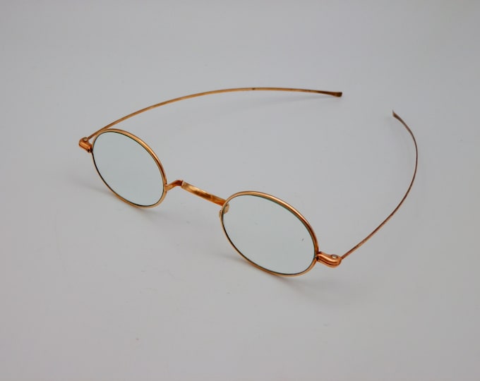 Antique 1890's S.P.A. Victorian Era Gold Brass WIRE RIM Reading Glasses ...