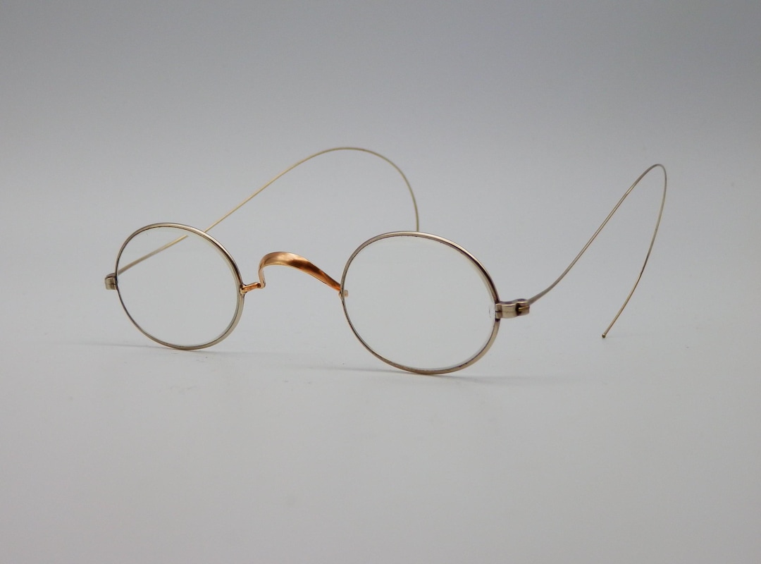 Antique 1890's AO Victorian Era NICKEL & GOLD Wire Rim Eyeglasses ...