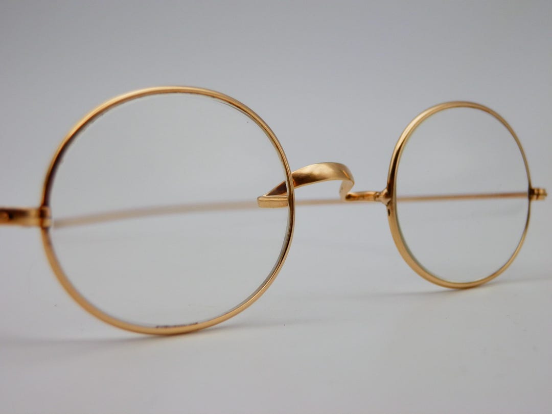 Antique 1890's Victorian Era GOLD Filled WIRE RIM Eyeglasses Vintage ...