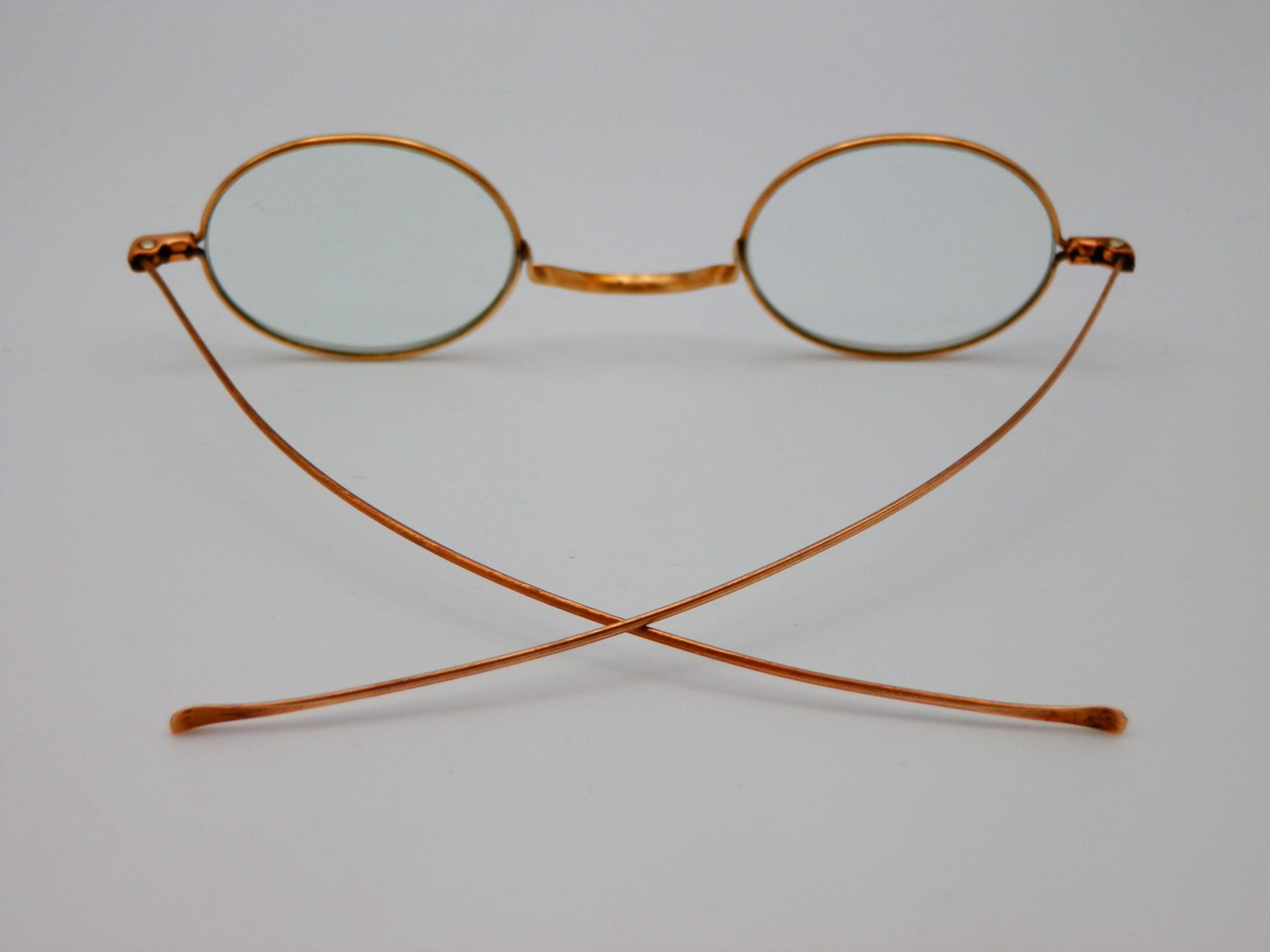 Antique 1890's S.P.A. Victorian Era Gold Brass WIRE RIM Reading Glasses ...