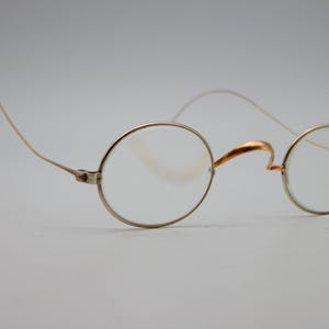 Antique 1890's AO Victorian Era NICKEL & GOLD Wire Rim Eyeglasses ...