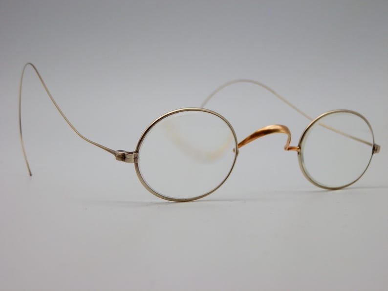 Antique 1890's AO Victorian Era NICKEL & GOLD Wire Rim Eyeglasses ...