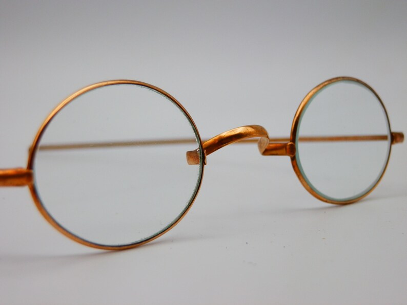 Antique 1890's TAW & CO Victorian Era Gold Brass Wire Rim Reading ...