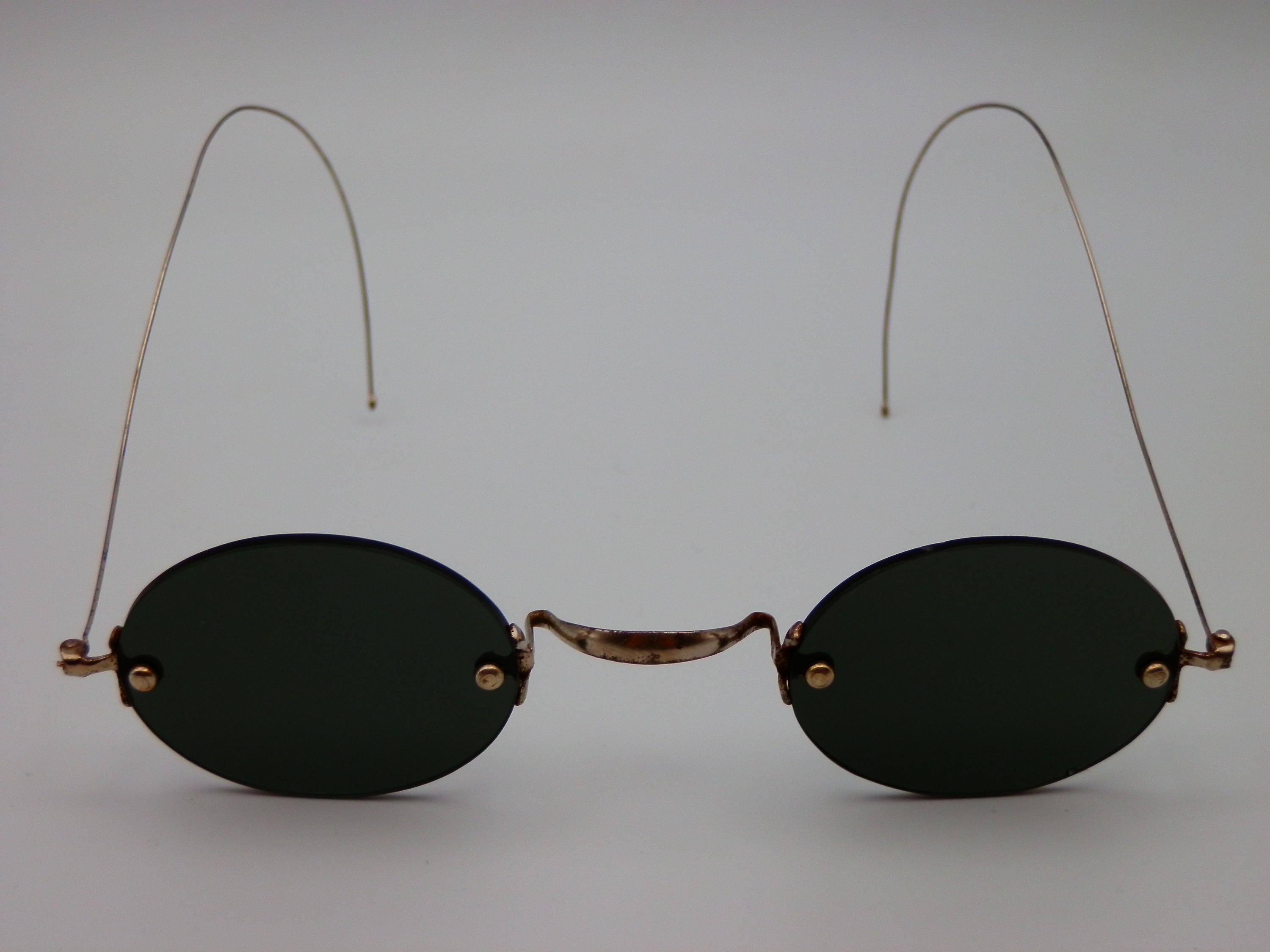 Antique 1890's Victorian Era Steel RIMLESS SUNGLASSES Eyeglasses ...