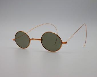 Antique 1890's Victorian Era Nickel & Gold WIRE RIM Eyeglasses Vintage ...