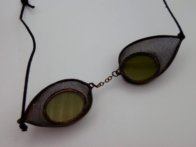 Antique Civil War Era Artillery Cinder Goggles & Case 1860's Wire Mesh ...