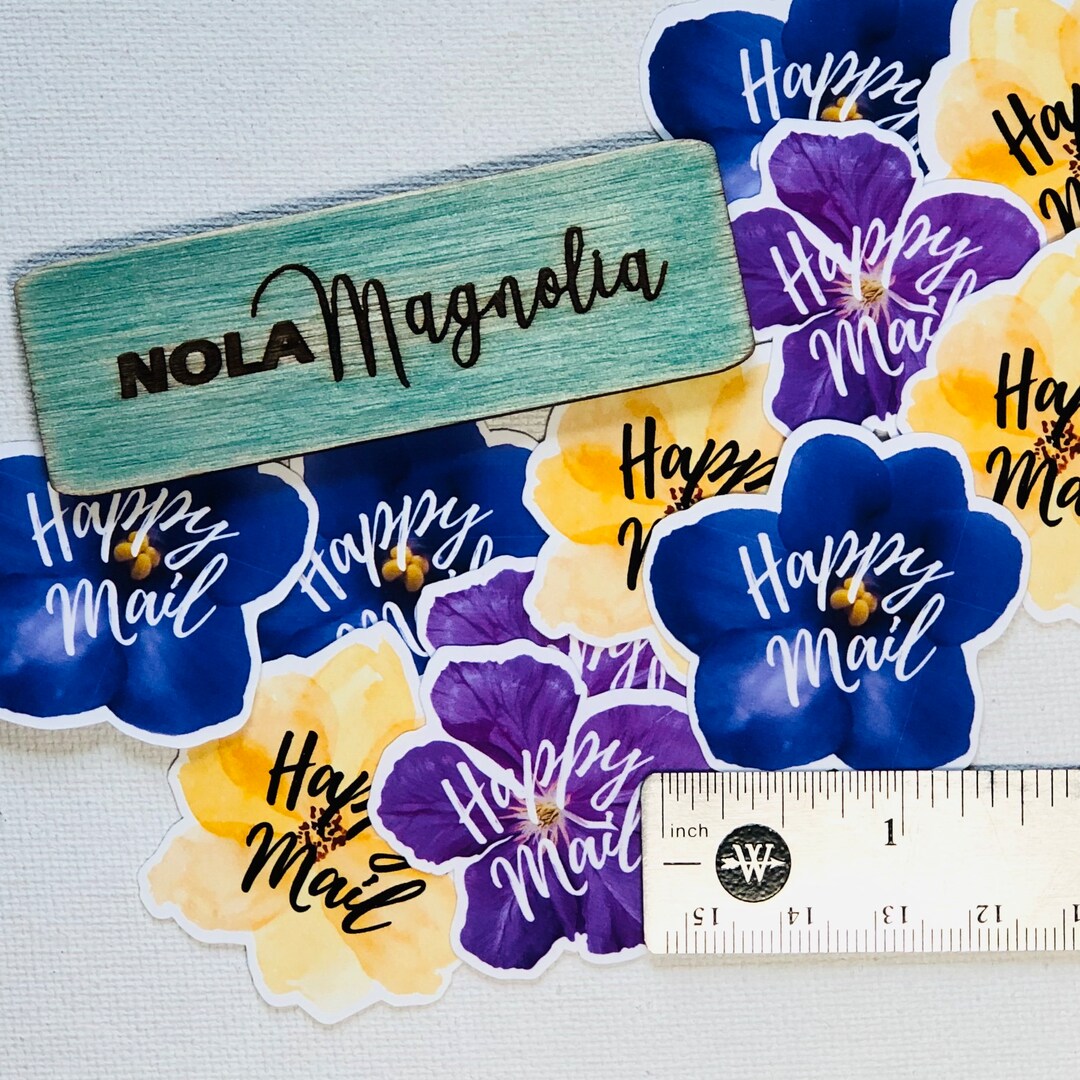 WATERPROOF Happy Mail Flowers Vinyl Stickers - Etsy