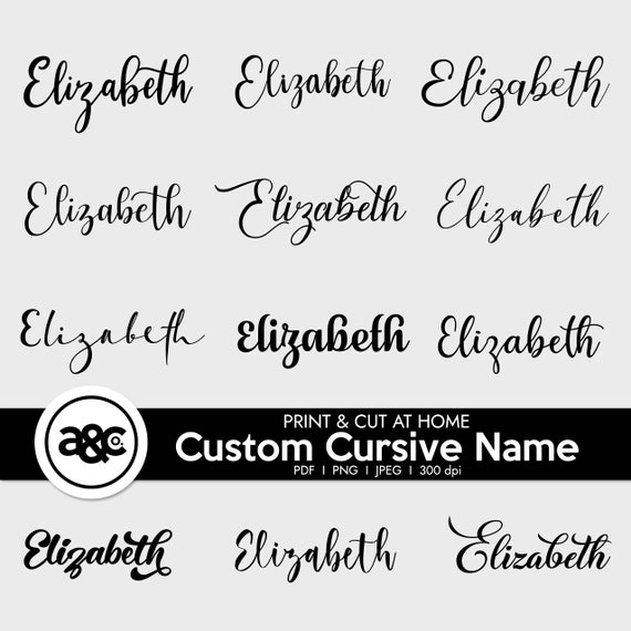 Custom Cursive Name Svg Custom Name Calligraphy Custom Name - Etsy