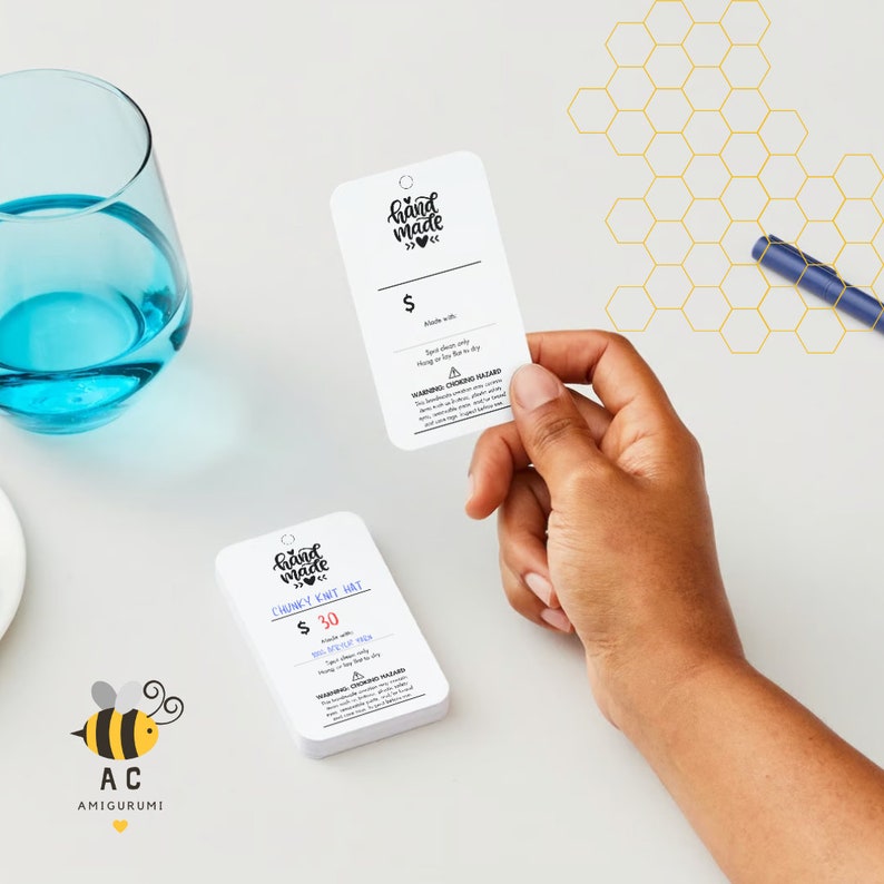 Handmade Sale Tags Printable PDF Craft Project, Knitting Sale Tag ...