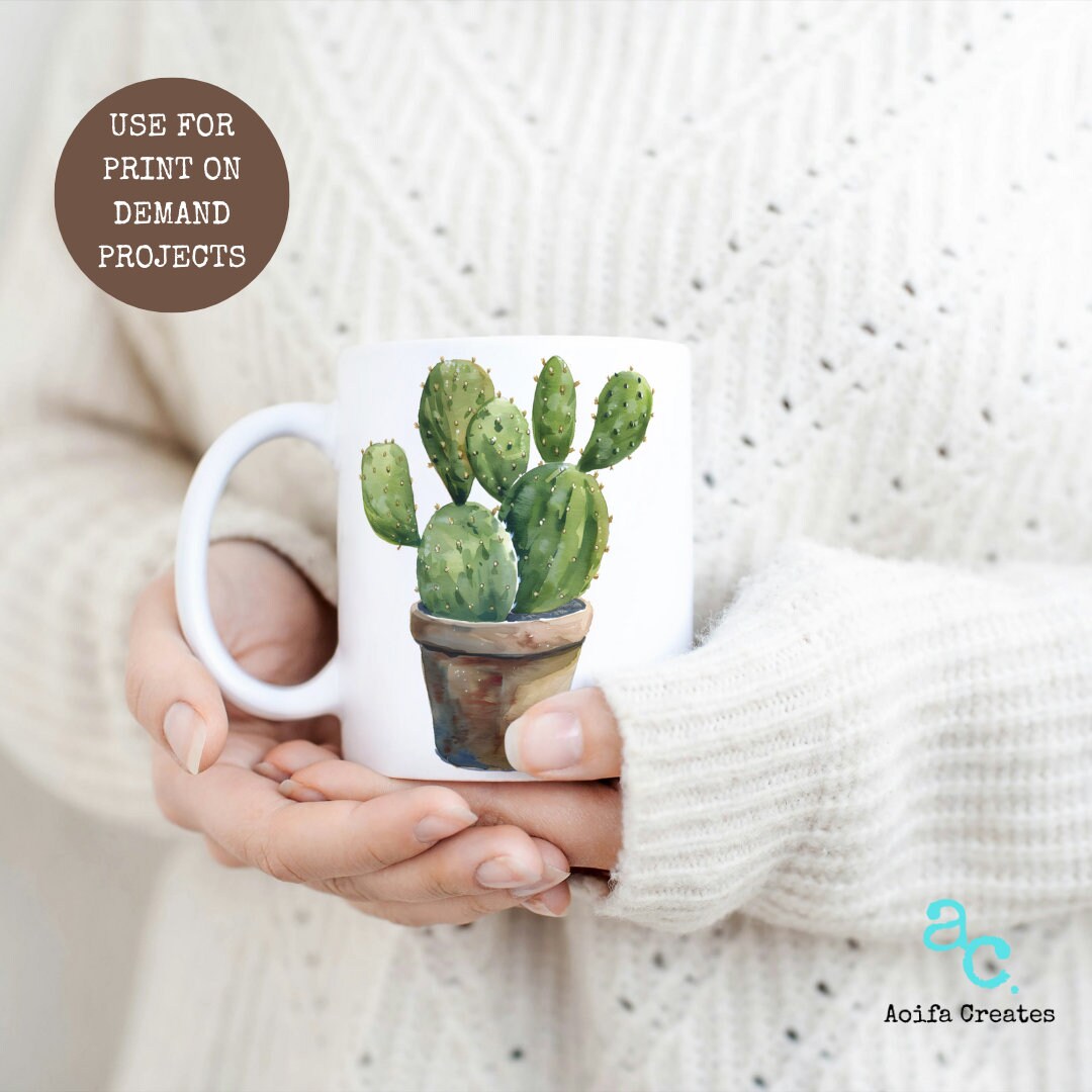 Watercolor Cactus Clipart Bundle Commercial Use Included, Cactus ...