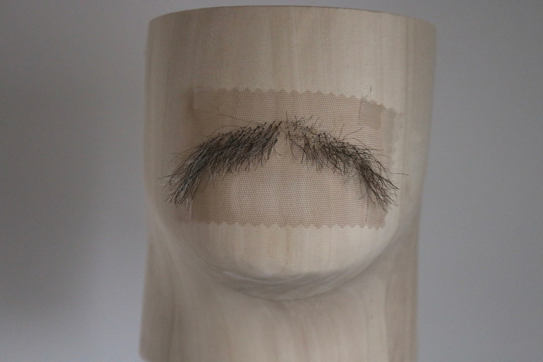 The Biker Realistic Fake Moustache Handlebar Rocker Grey Yak Hair Old ...