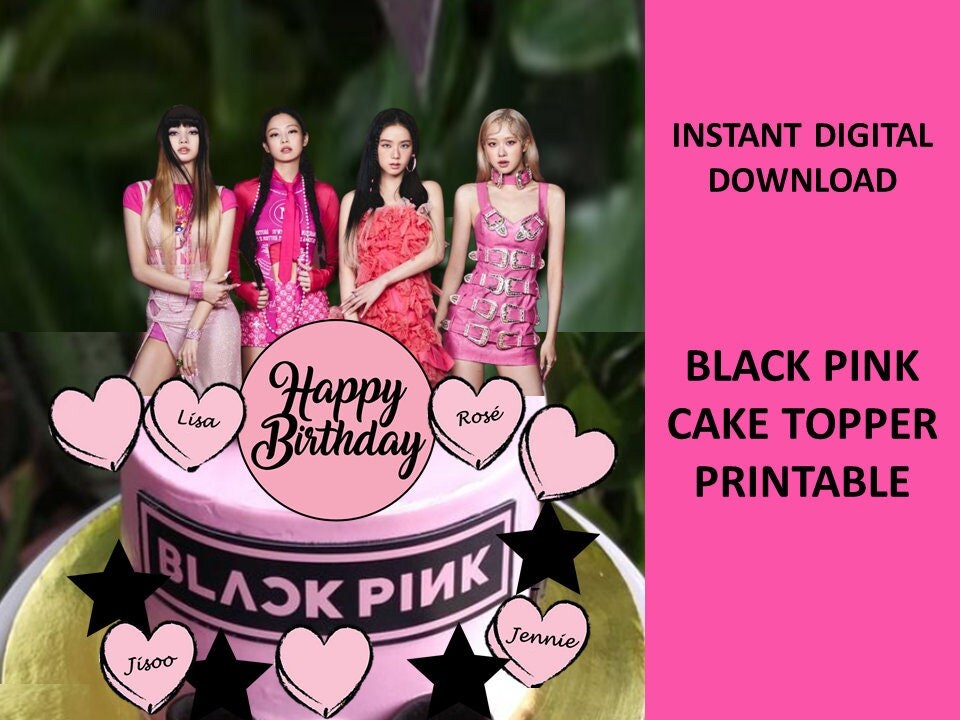 Black Pink Cake Topper Printable Diy Kpop Centerpiece - Etsy Australia