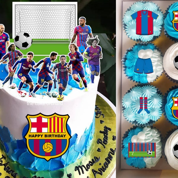 Barcelona fc cake topper - Etsy España