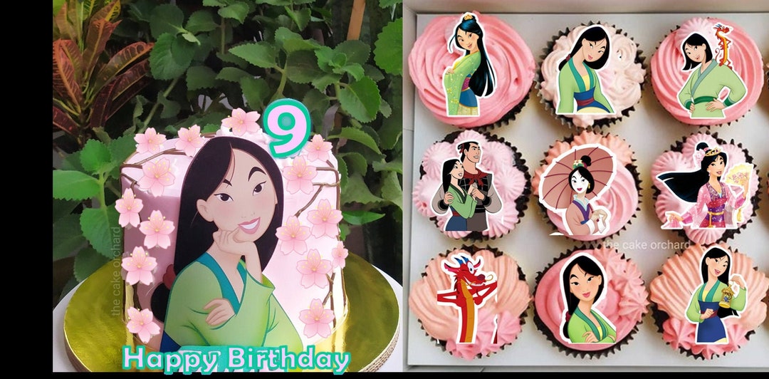 Topper de pastel y cupcake de Mulan descarga digital - Etsy México