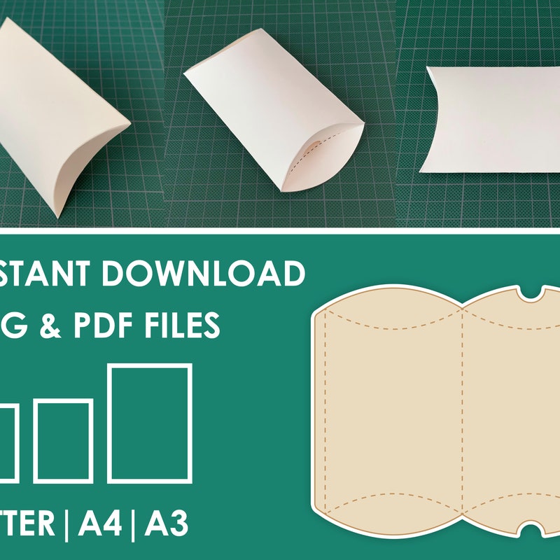 Printable Pillow Box - Etsy