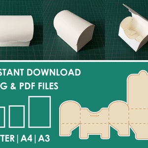 Chest Gift Box Template, SVG, PDF, 8.5x11, A4, A3 Sheet Instant ...