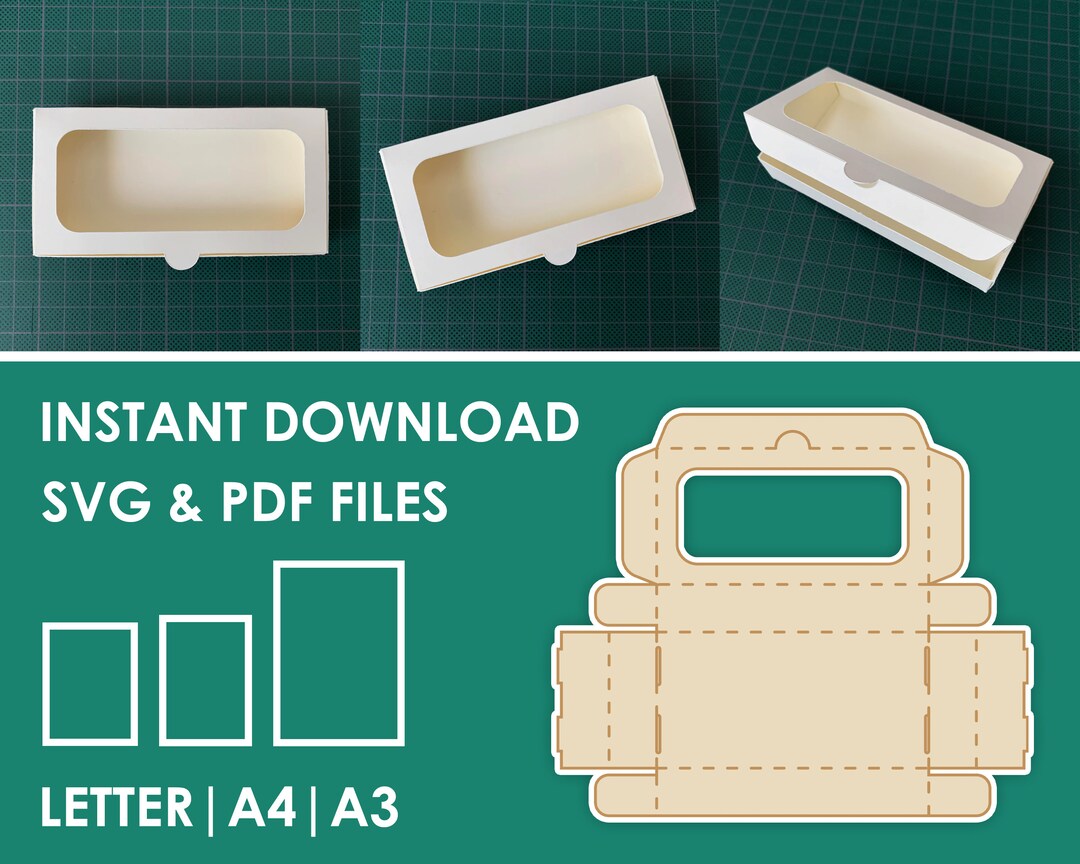 Hair Bow Box, Gift Box Template, No Glue Box, SVG, PDF, 8.5x11, A4, A3 ...