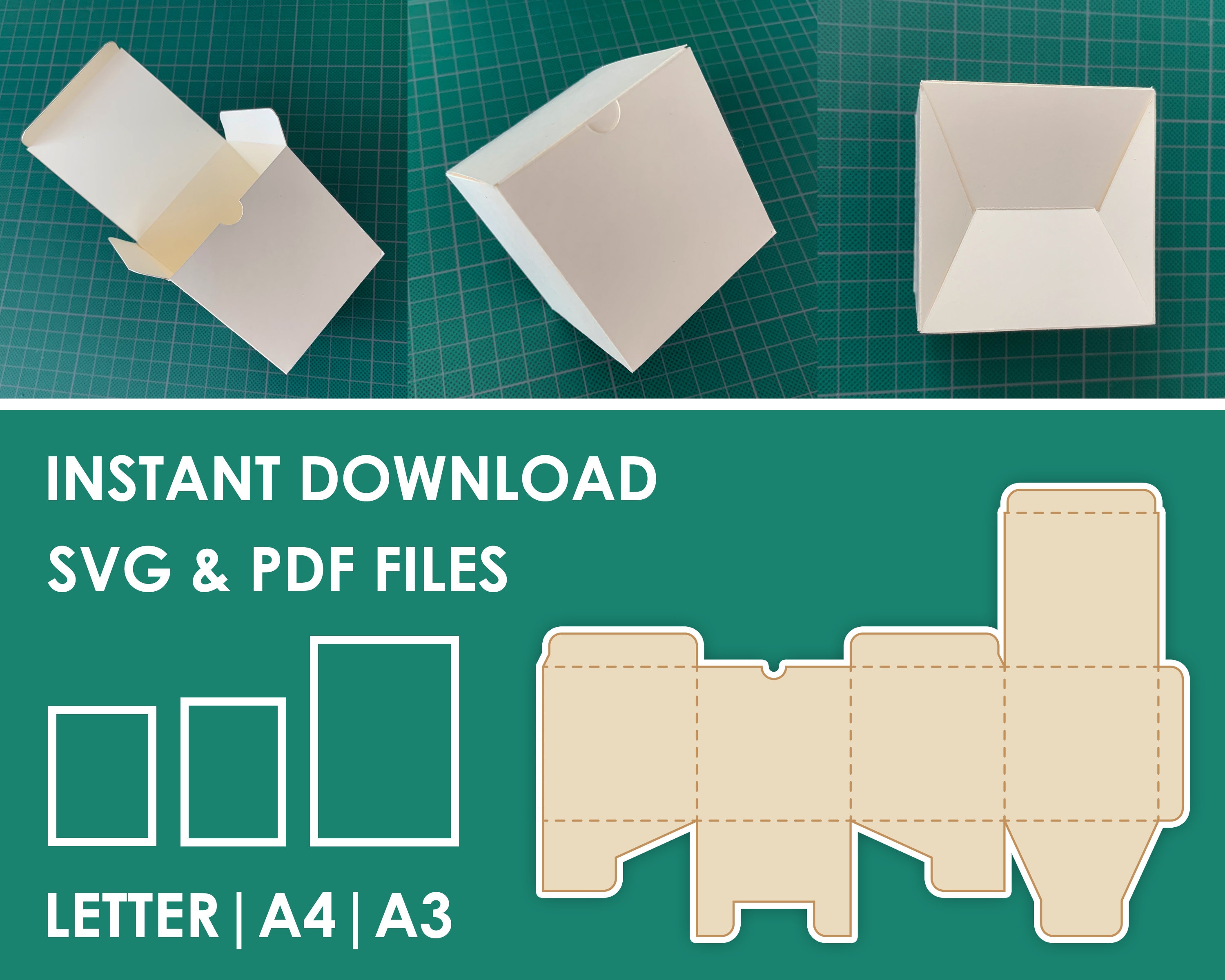 Classic Box Template SVG, PDF, 8.5x11, A4, A3 Sheet Instant Download - Etsy
