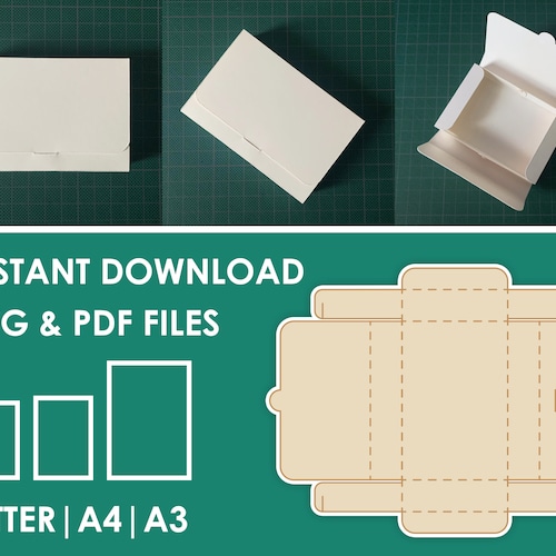 Rectangular Packaging Box Template SVG PDF 8.5x11 A4 A3 - Etsy