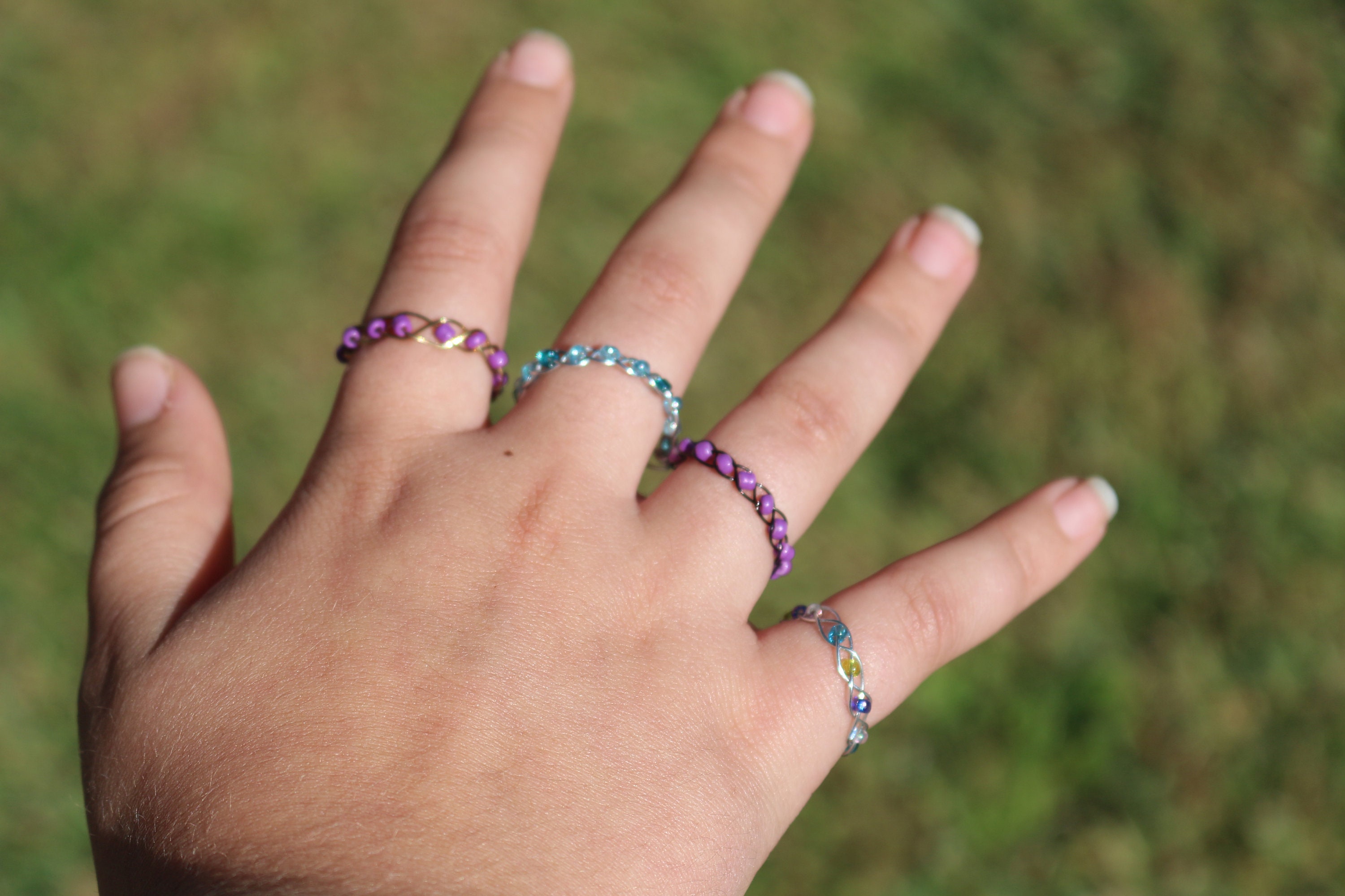 Braided Wire and Bead Rings Braided Stackable Rings Gold - Etsy