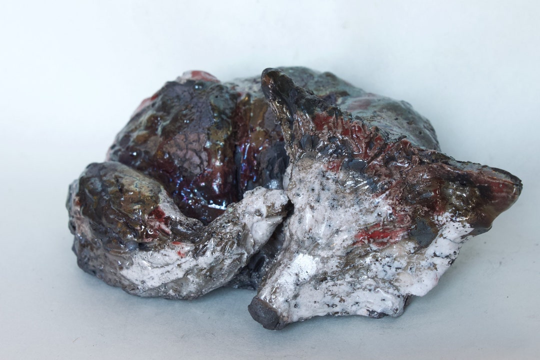 Small Ceramic Sleeping Raku Fired Fox - Etsy UK