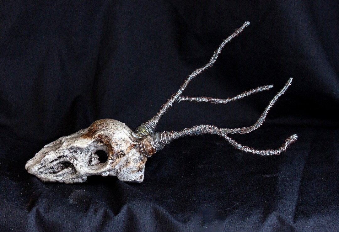 Raku, Faux Taxidermy Handmade Ceramic Deer Skull - Etsy