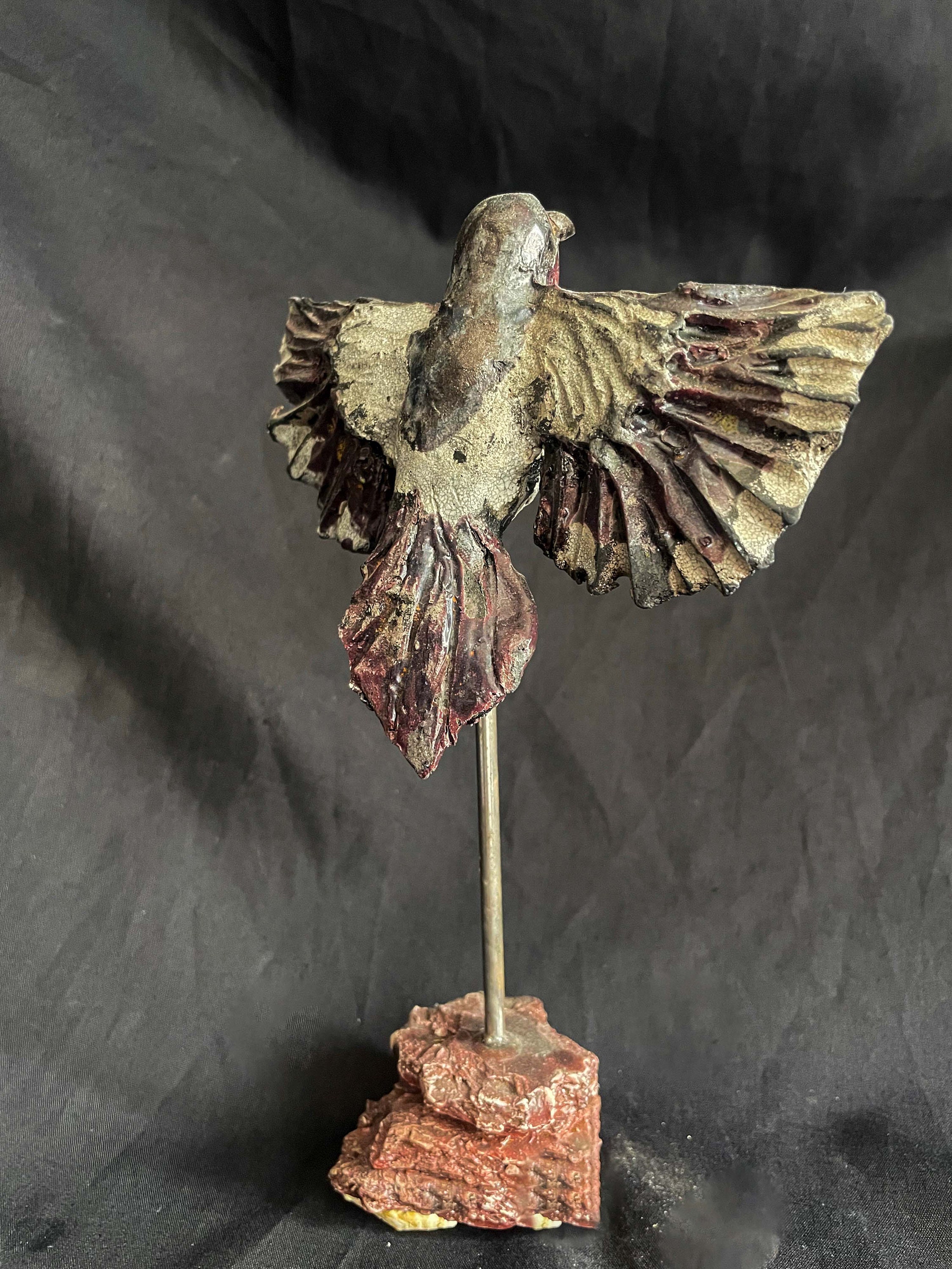 Handmade Ceramic Flying Magpie Sculpture - Etsy