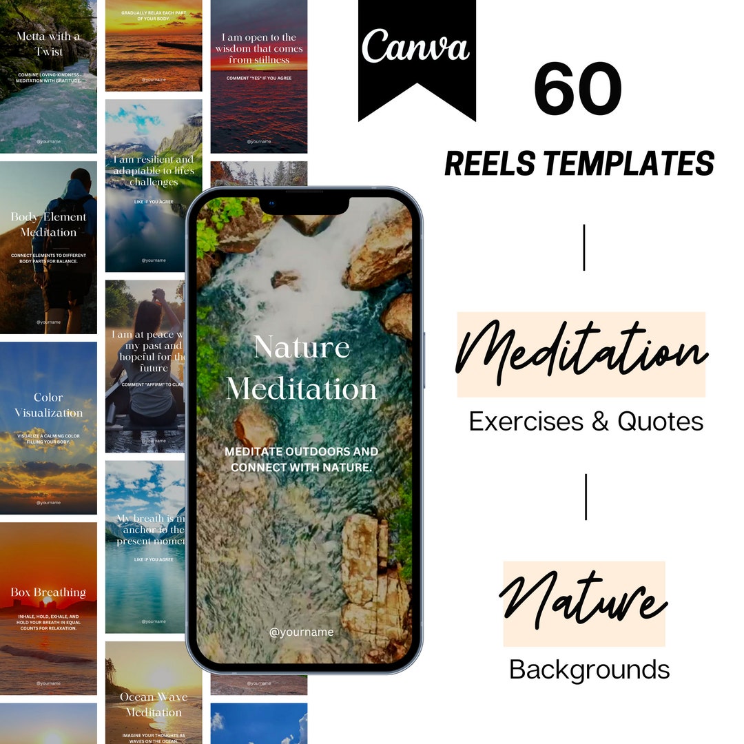 60 Instagram Reels Templates Meditation Exercises & Self Love Quotes ...