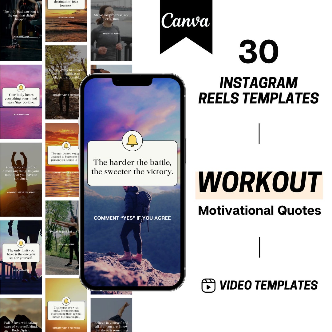 Instagram Templates Workout Motivational Quotes Reels - Etsy
