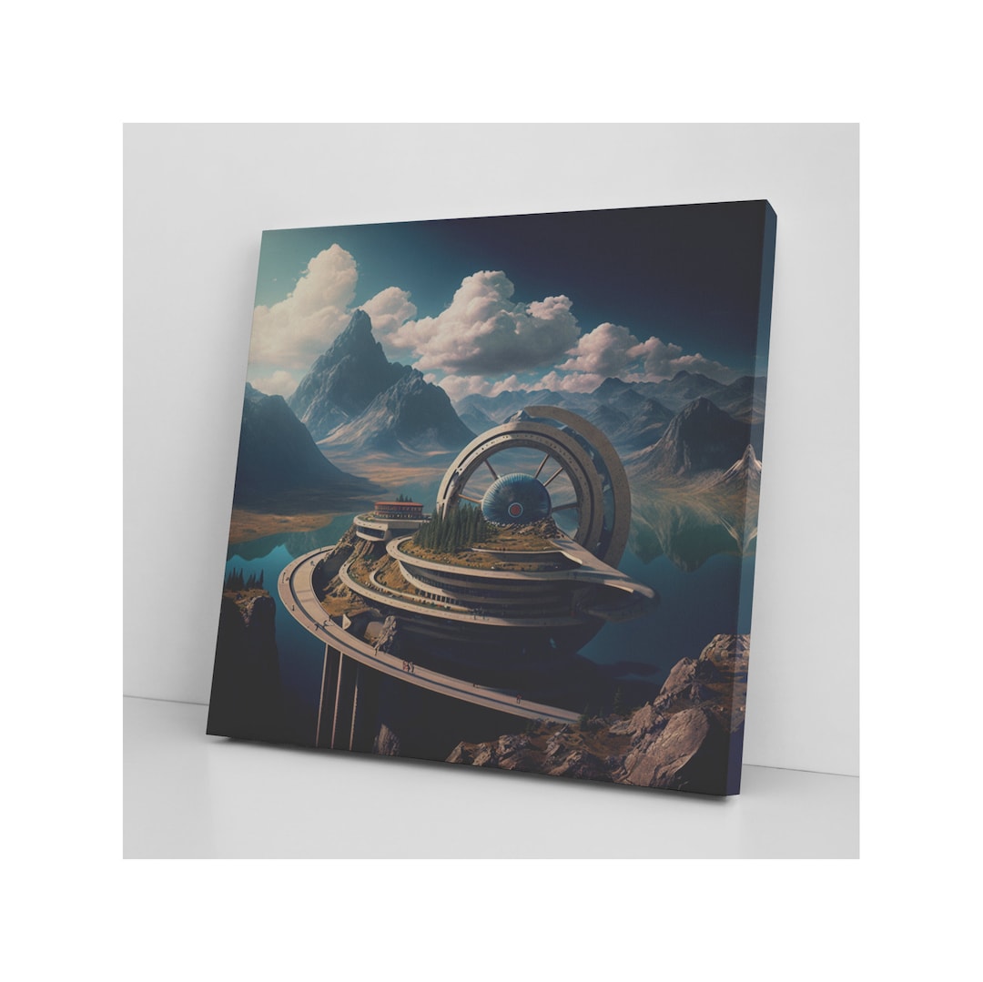 Solarpunk Windmill Concept Art Solarpunk Civilization - Etsy