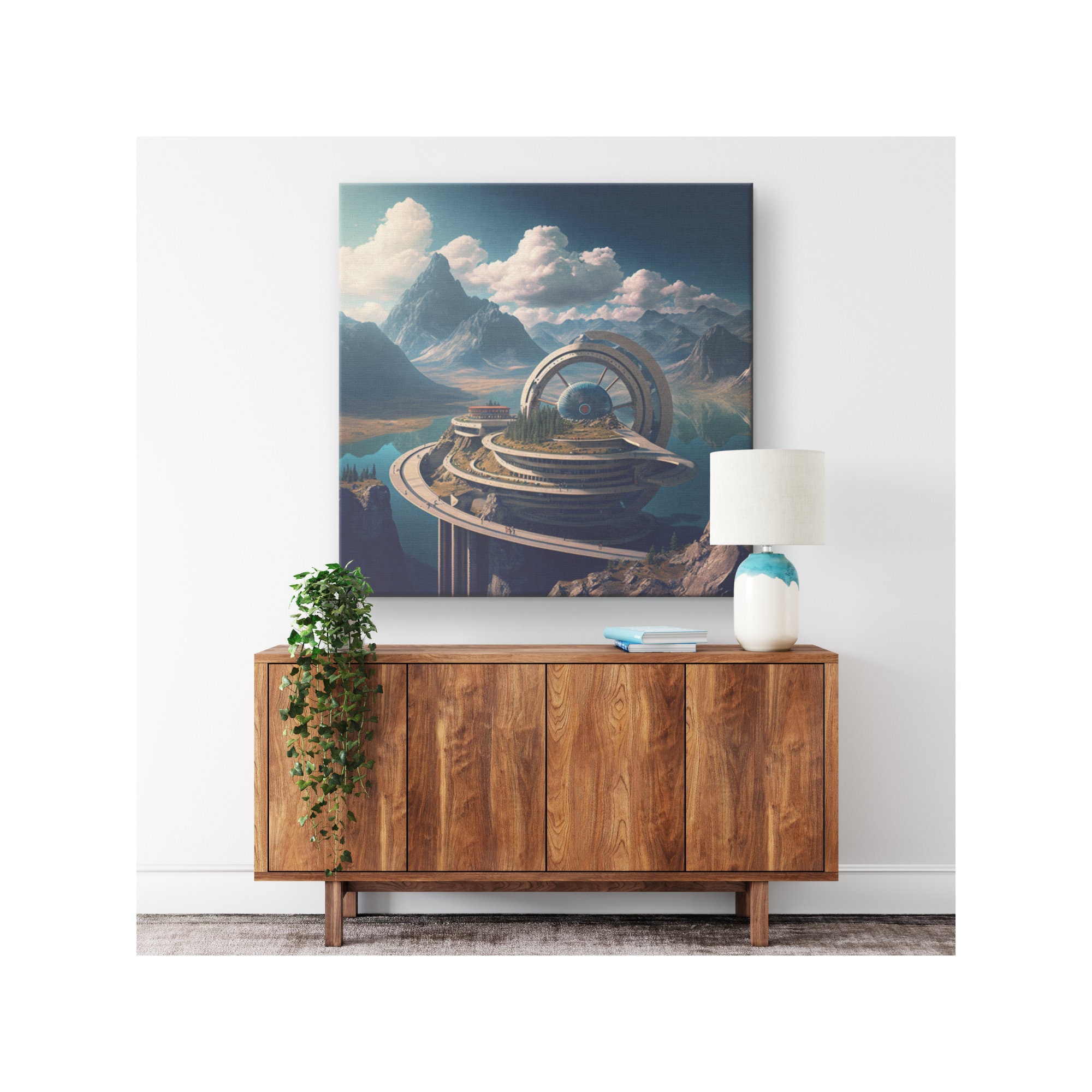 Solarpunk Windmill Concept Art Solarpunk Civilization - Etsy