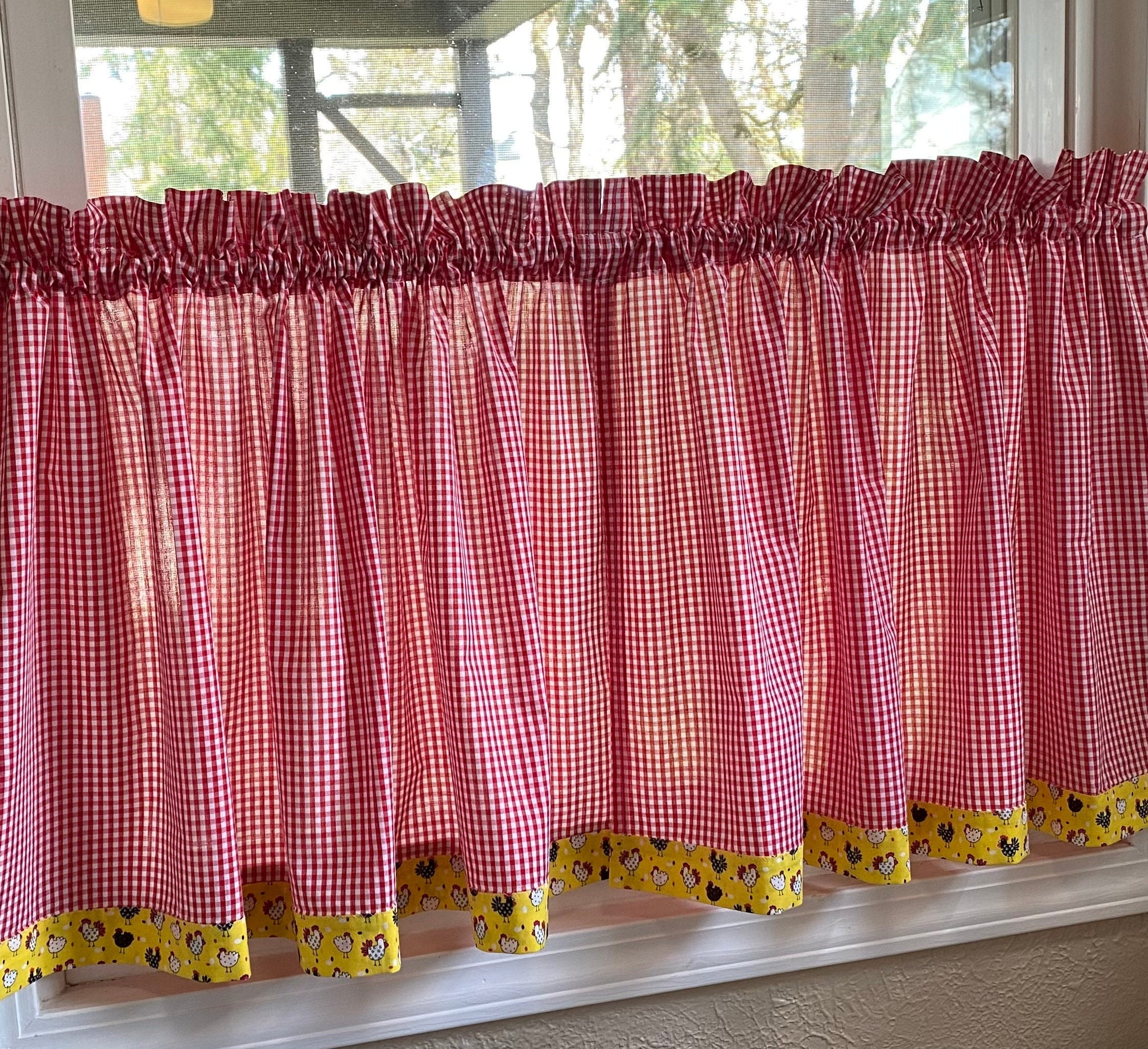 Red Gingham Curtains