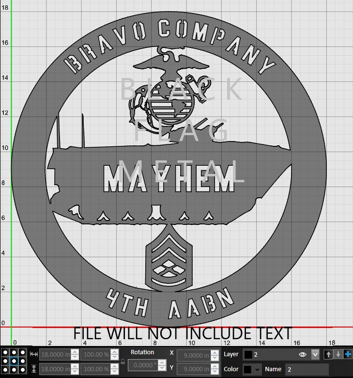 Marine Corp With Gysgt Rank DXF File // Ready to Cut // Marine - Etsy