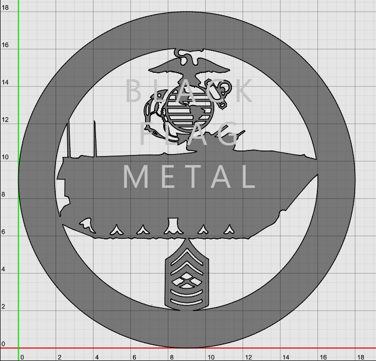 Marine Corp with Master Sgt rank DXF file // Ready to cut // | Etsy
