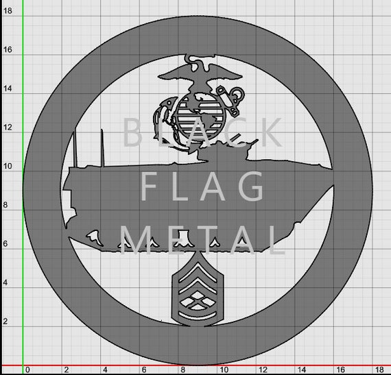Marine Corp with GySgt rank DXF file // Ready to cut // | Etsy