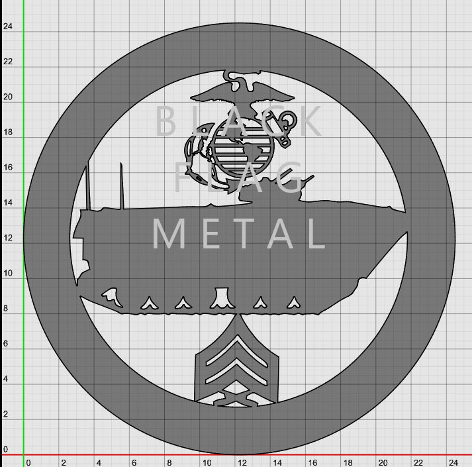 Marine Corp with Sgt rank DXF file // Ready to cut // Marine | Etsy