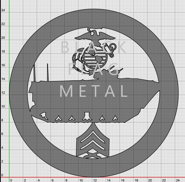 Marine Corp with Sgt rank DXF file // Ready to cut // Marine | Etsy