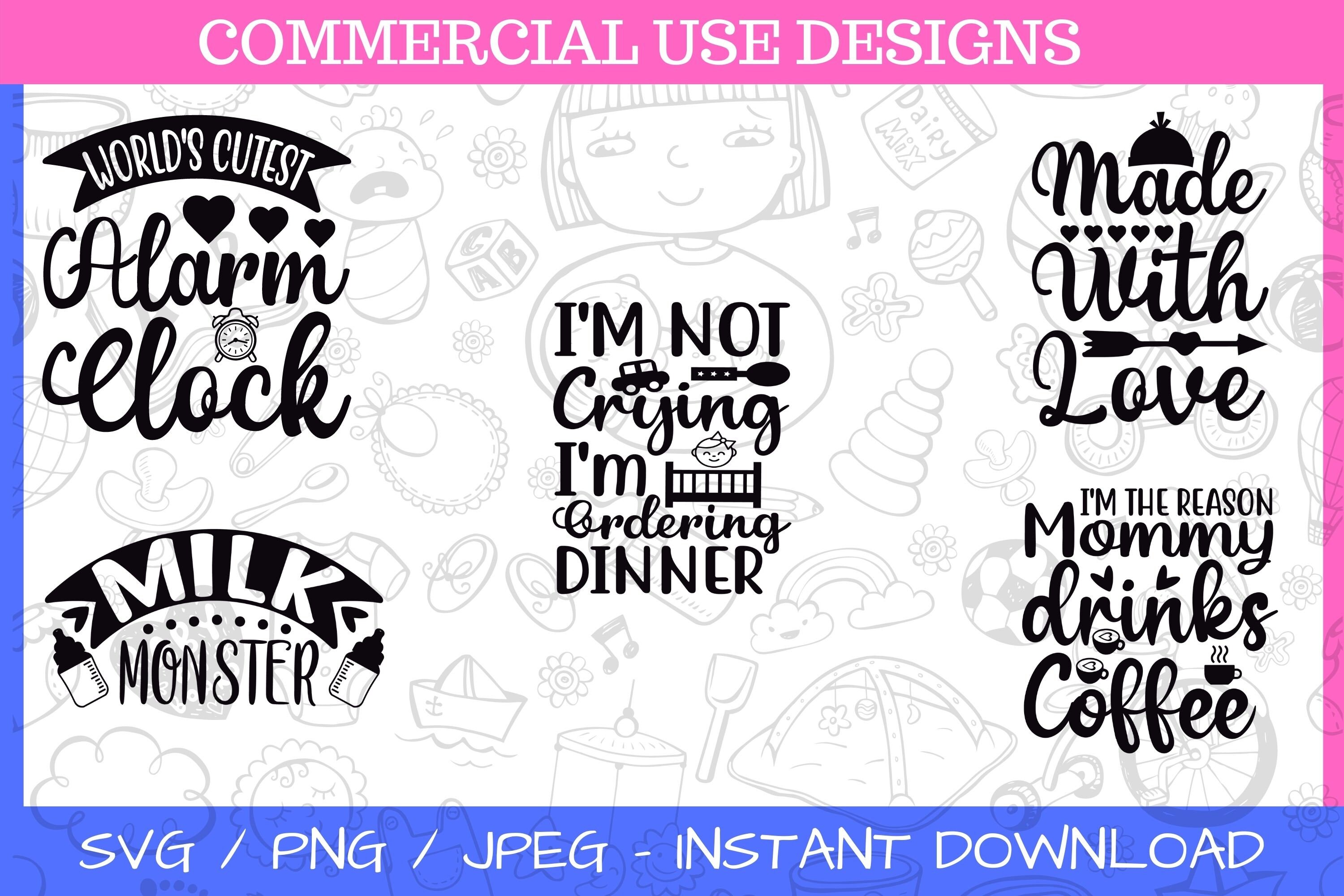 Cute Baby Bibs SVG Baby SVG Bundle Baby Quotes Print File Baby Onesie ...